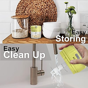 Real Simple Electric Mini Food Processor | Great for Garlic, Onion, Ginger, Jalapeño, Mini Chopper for Quick Food Prep Station | Portable USB Charging, 250 ML Food Container | Yellow