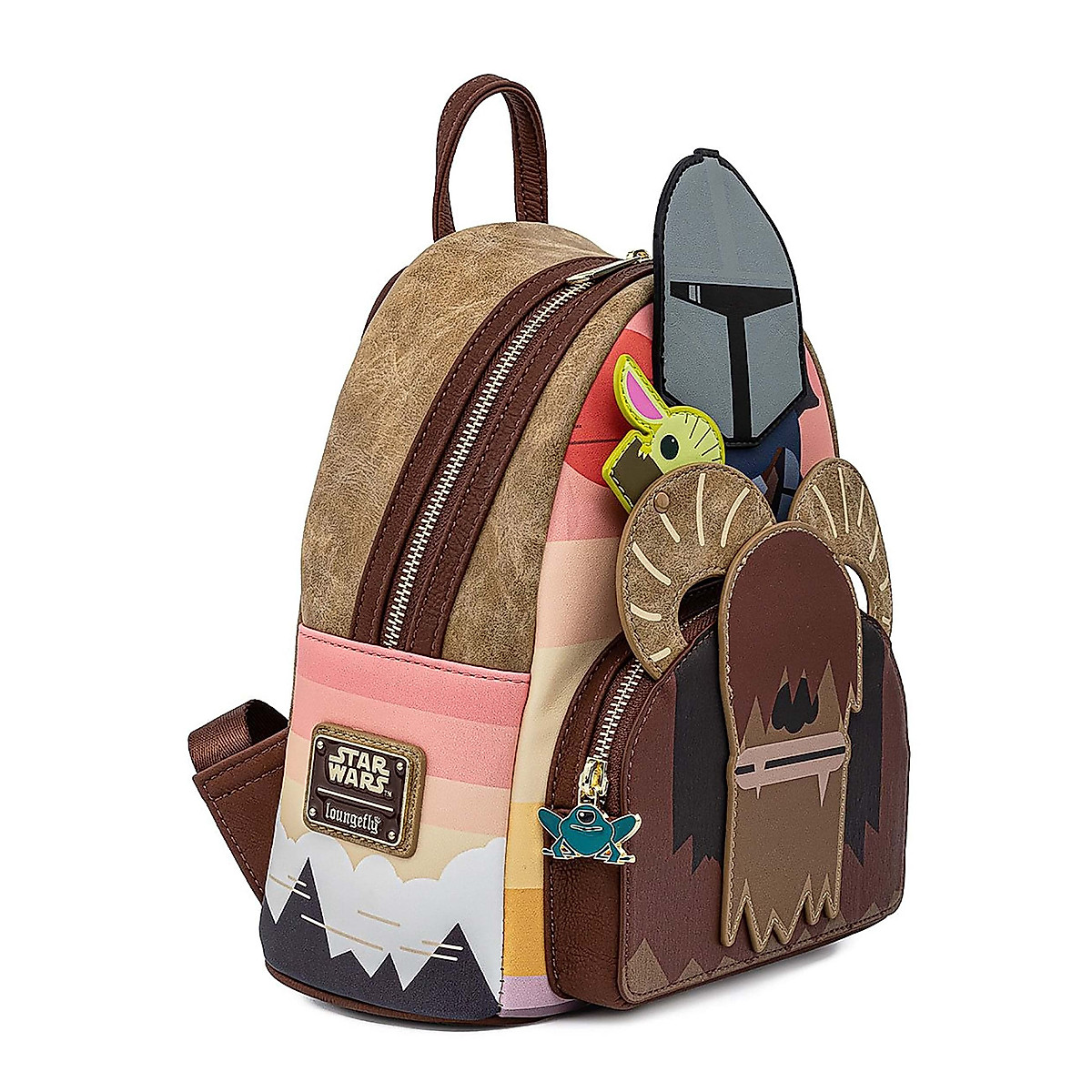 Loungefly Star Wars The Mandalorian Bantha Ride Mando and Baby Yoda Womens Double Strap Shoulder Bag Purse