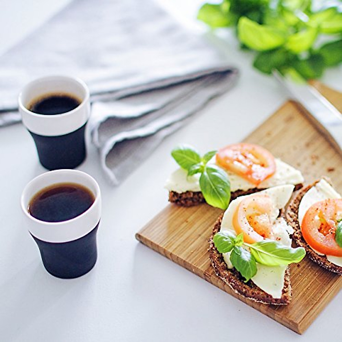 Magisso Line Shot Glass, Black/White