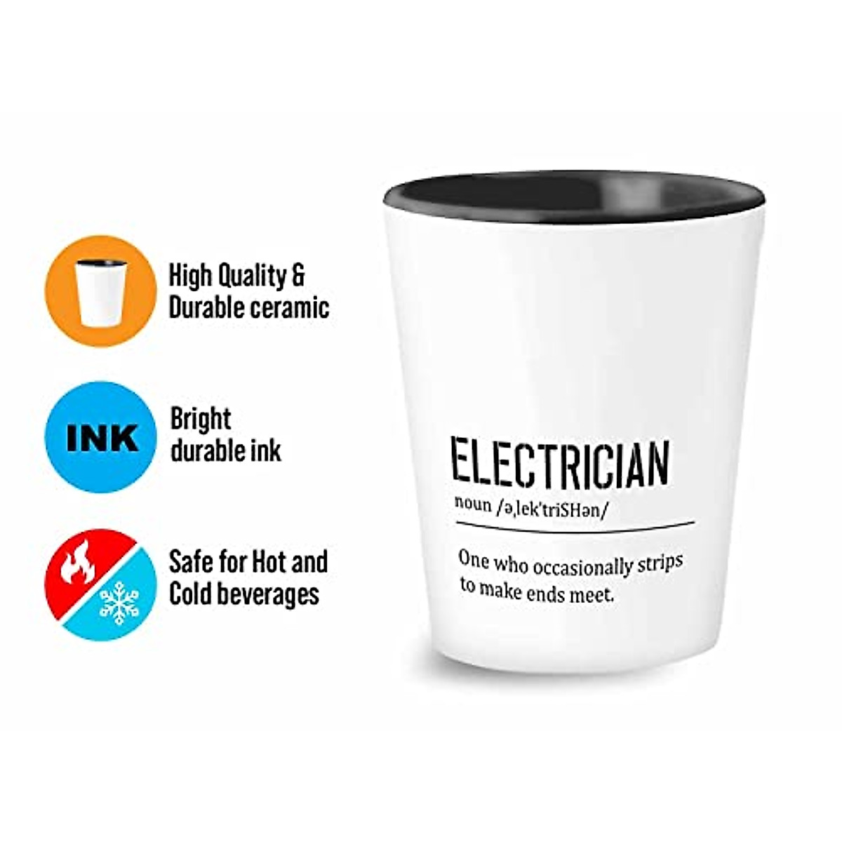 Bubble Hugs Electrician Shot Glass 1.5oz - Because Engineers - Electrical Engineer Technician Lineman Proffesional Electrician Graduation Student Electricity Funny Man Hillarious Husband