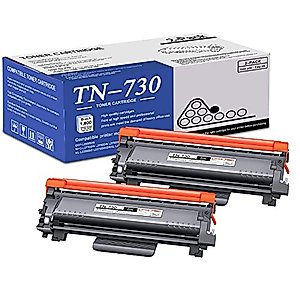 TN730 Toner Cartridge Compatible 2 Pack TN-730 Black Replacement for Brother TN730 TN-730 for Brother DCP-L2550DW MFC-L2710DW L2750DW L2750DWXL HL-L2350DW L2390DW L2395DW Printer