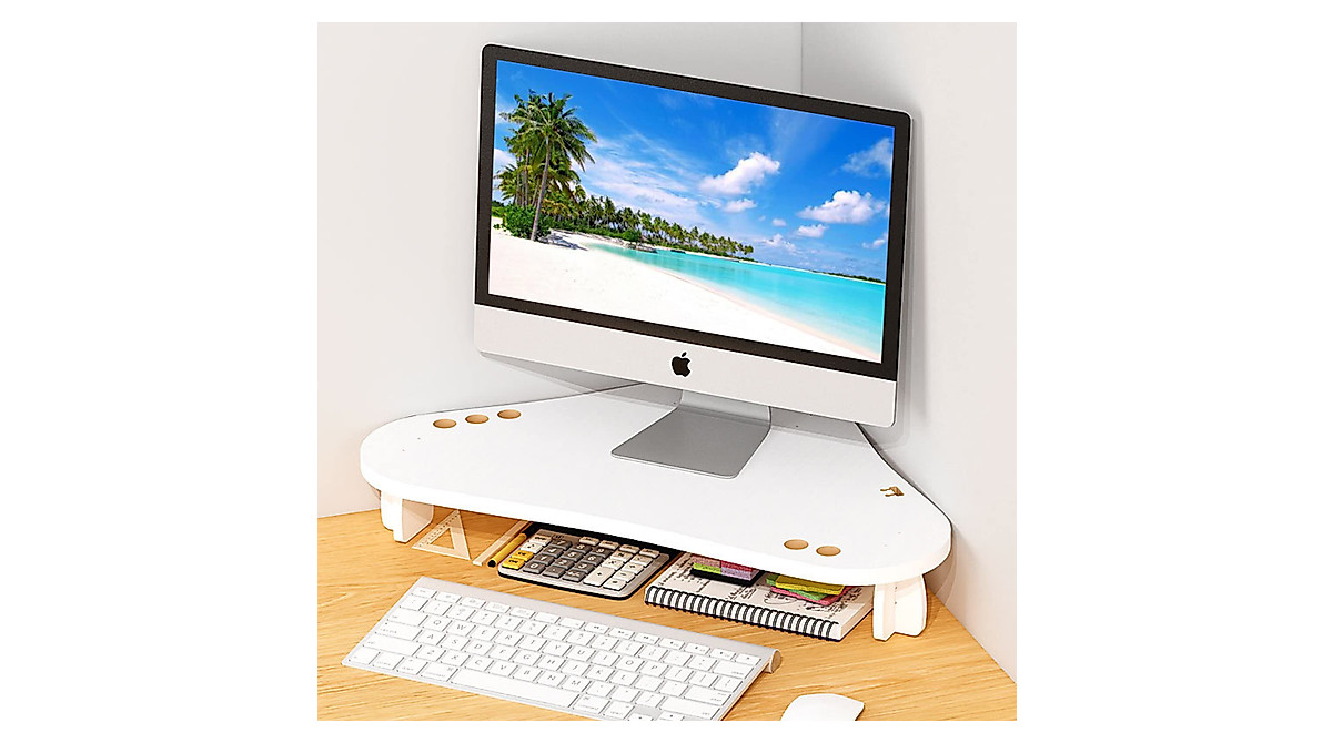 Triangle Wood Monitor Stand Riser - Elevate Your Workspace