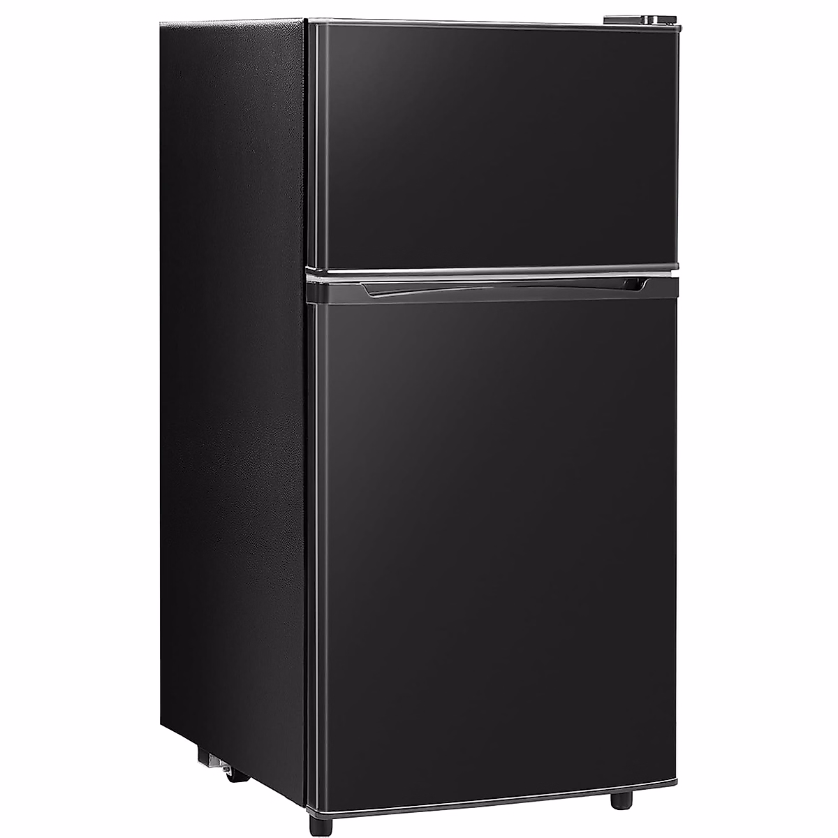 Tehanld 3.4 Cu.Ft Mini Fridge for Bedroom Office Dorm, 2 Door Small Refrigerator Freezer, Mini Compact Fridge with Adjustable Thermostat, Low Noise, Energy Saving, Black