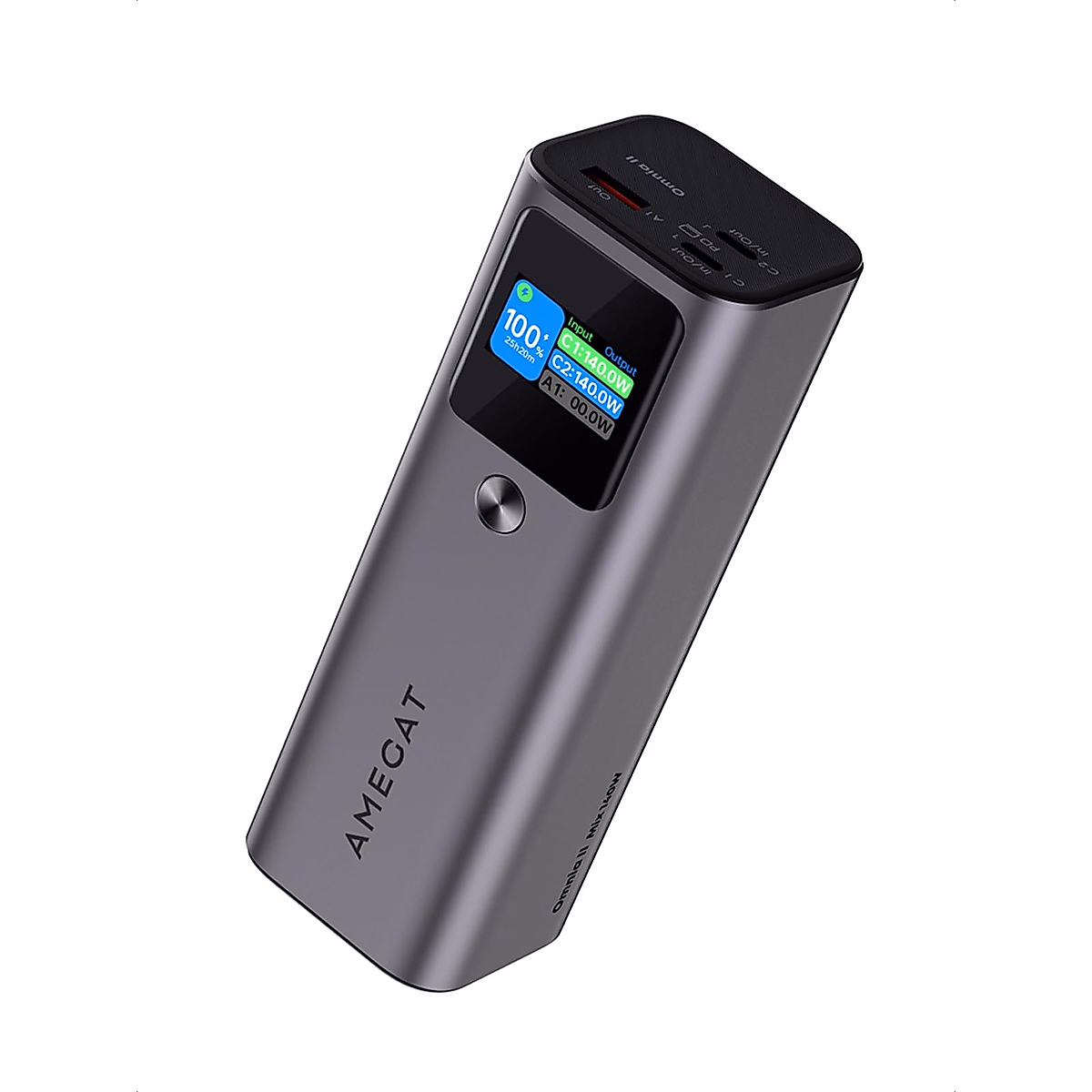 AMEGAT Power Bank 140W, 27600mAh 3-Port Portable Charger PD 3.1 Battery Pack, Smart Digital Display, 140W USB C Fast Recharge, Compatible with iPhone 15/14/13 Series, Samsung, MacBook, Dell, and More