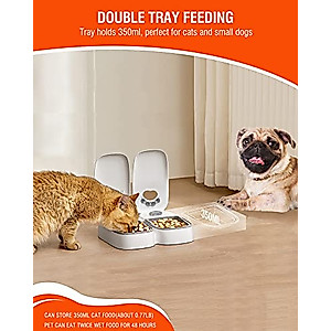 Madatop Automatic Wet Food Cat Feeders,2 Meals Digital Microchip Cat Feeder for Dog & Cat,Dry or Semi-Moist Pet Food Dispenser with 48 Hours Timer,Tamper Resistant Design (Cat Feeder)