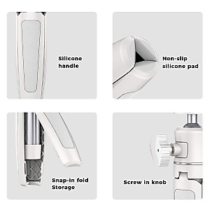 ULANZI Extension Pole Tripod, Mini Selfie Stick Tripod Stand Handle Grip for iPhone 13 Pro Max Samsung OnePlus Google Smartphone Canon G7X Mark III Sony RX100 VII A6400 Cameras Vlogging (Off-White)