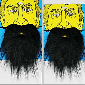 Faux Fur Fabric 2PCS Fake Fur Plush Fabric Precut Strips Fluffy Fuzzy Craft Fur for Gnomes Beard Hair Decoration (Black)