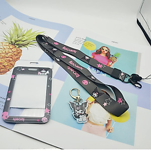 Kuluomi Cute Badge Card Holder with Lanyard, ID Credit Card Holder Purse Pouch Card Case Neck Pouch Wallet Durable Card Holder for Students Teens