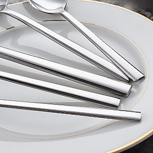 20-Piece Silverware Set Stainless Steel Flatware Set, Mirror Polished Eating Utensils Set for 4, Include Fork Spoon Knife, Dishwasher Safe(silver)