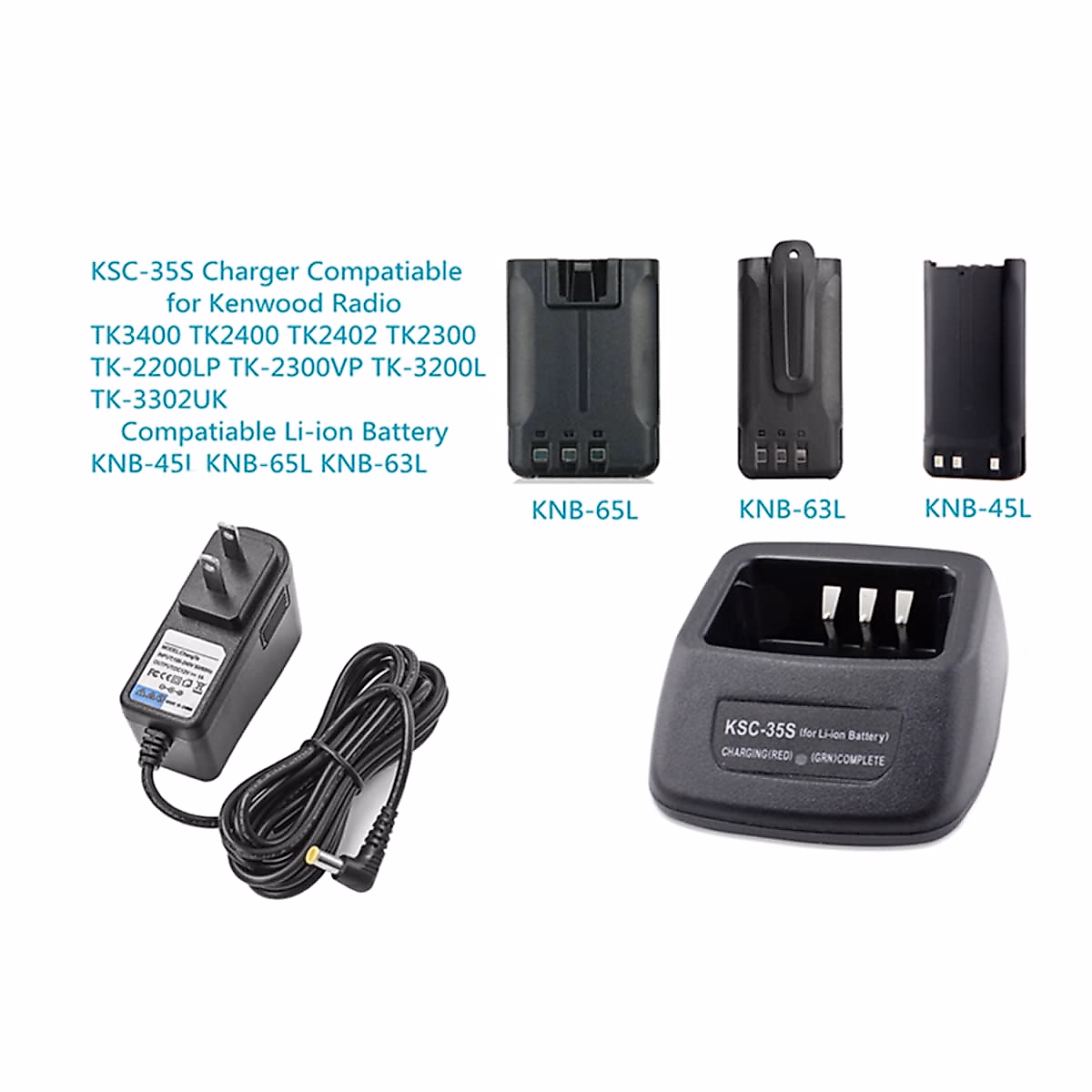 12V 1A AC Adapter Charger Replacement, Regulated Power Supply Cord for Kenwood KSC-35S TK3400 TK2400 TK2402 TK2300