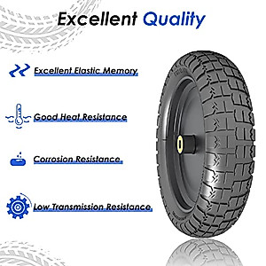 (2-Pack) 13‘’ Tire for Gorilla Cart Replacement Wheels, Flat Free Solid Wheelbarrow Tires for Heelbarrow, Garden Cart, Trolleys, Hand Trucks and Yard Trailers, 5/8 Inch Axle Borehole and 2.1” Hub