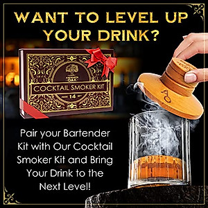 Mixology Bartender Kit - Complete 14 Piece Cocktail Shaker Set and Bar Kit Bar Accessories for The Home Bar Set and Bar Tools Bar Cart Accessories, Bar Cocktail Shaker Set Bartender Tools