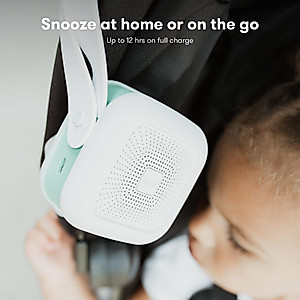 2-in-1 Portable Sound Machine + Nightlight by Frida Baby White Noise Machine with Soothing Sounds for Stroller or Car Seat with Volume Control