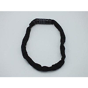 Resettable Combo Covered Chain Lock for Road Mountain and Kids Bikes 24 Inches Long!