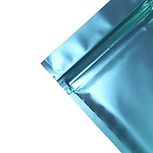 QQ Studio 100 Double-Sided Metallic Color Foil QuickQlick™ Resealable Flat Packaging Pouch Bags (Matte Blue, 3.25" x 5")