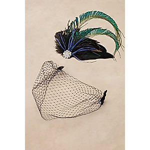 BABEYOND Veil Fascinator Hat for Women Feather Fascinators Hair Clip with Removable Veil Tea Party Hat Bridal Wedding
