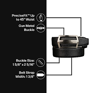 Men's Belt, Nexbelt Ratchet Leather Texture Classic Colour Pitch Black V.4 Golf Belt