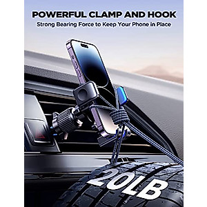 JOYROOM Mini Air Vent Phone Mount for Car, Hands Free Phone Holder with Telescopic Clamping & Folding Back, Car Mount for All iPhone Samsung & Other Smartphone