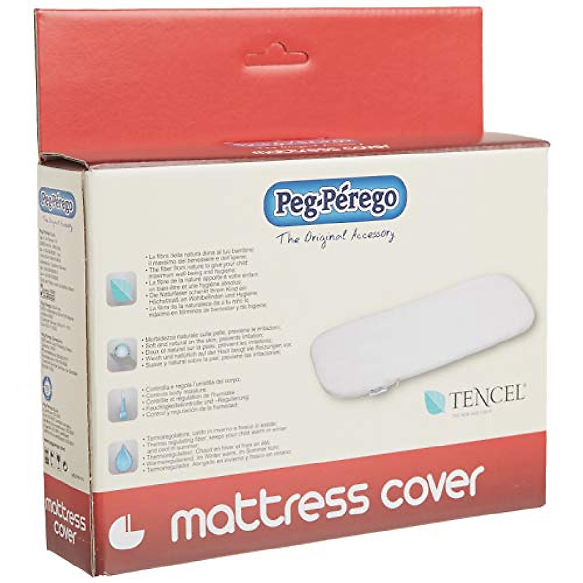 Peg Perego Mattress Cover - Accessory - Compatible with Pop-Up Bassinet or Ypsi Bassinet - White