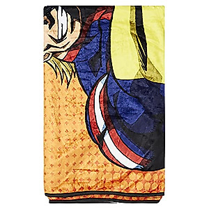 My Hero Academia Throw Blanket - Shoto, Izuku & All Might Soft Fleece Throw Blanket Lanyard and Sticker (All Might)