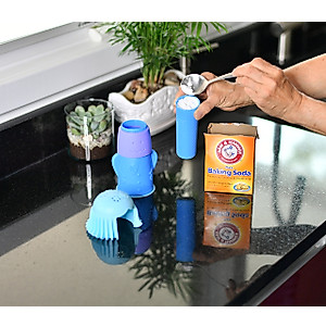 Home-X - Cool Mama Fridge and Freezer Odor Absorber & Freshener, Add Baking Soda to Absorb Funky Odors in the Refrigerator, Blue