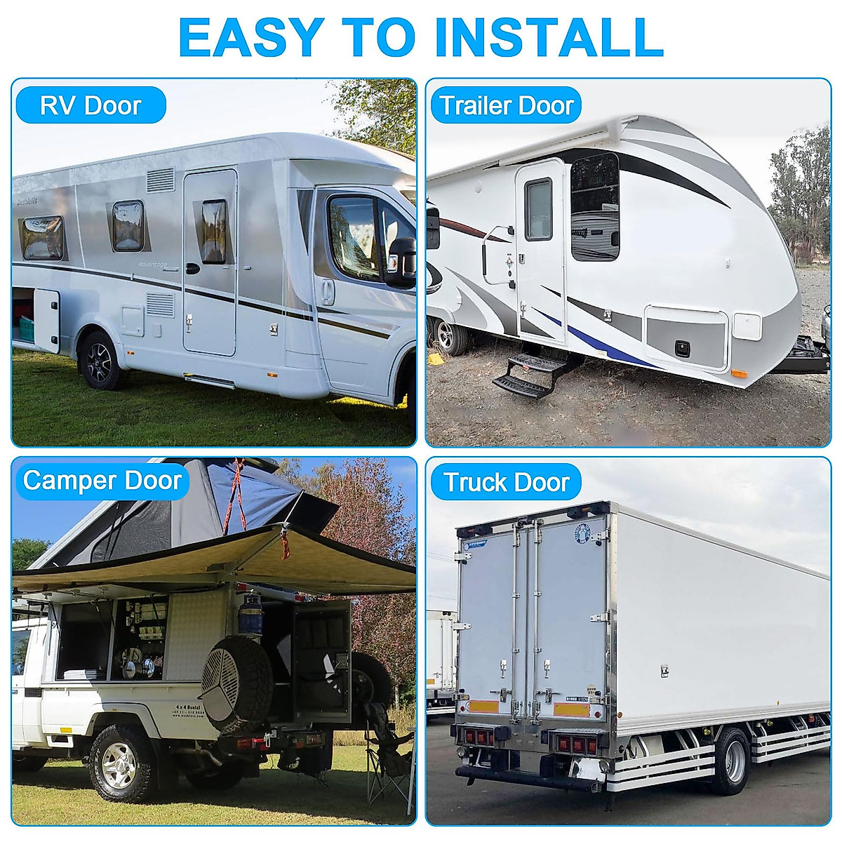 Linkstyle 2pcs Travel Trailer Door Latch Holders, 304 Stainless Steel RV Door Holder Latch with Screws