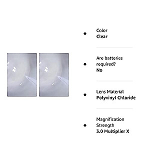 Opticlens Brand 2 Pack Full Page 3X Magnifier/Plastic Magnifying Sheet Fresnel Lens, 2 Count (Pack of 1)