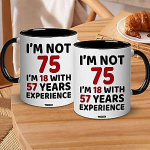 WHIDOBE 75th Birthday Gifts for Women, Men, Dad, Mom - 1949 Birthday Gifts for Women, 75 Years Old Birthday Gifts Coffee Mug for Wife, Friend, Sister, Her, Him, Brother, Colleague, Coworker, Christmas