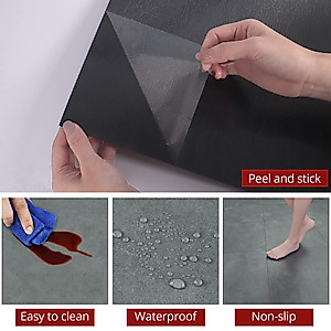 WESTICK Marble Grey Peel and Stick Floor Tile 12 x 12 in Bathroom Floor Tiles Thick Kitchen Removable Floor Tiles Peel and Stick Waterproof Self Adhesive Vinyl Flooring Peel and Stick Tile 5 PCS