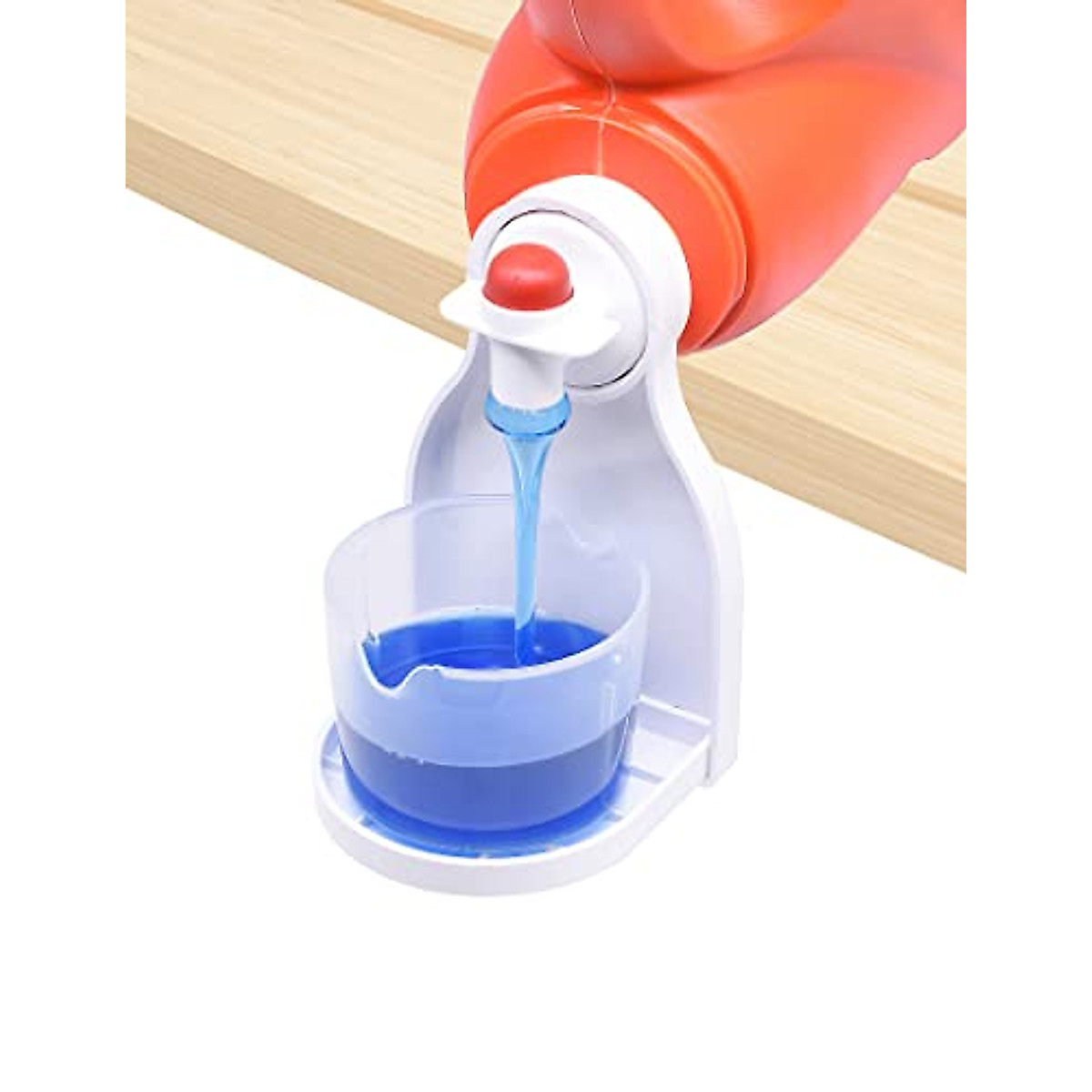 KTCEFE Plastic Drying Rack Detergent Cup Holder - Fabric Softener Liquid Tray Dispenser Organizer with Strong Grip, Keeps Laundry Room Tidy (1 Pack)