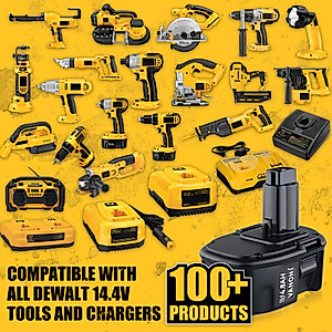 VANON 4.8Ah Replacement for Dewalt 14.4V Battery Ni-MH DC9091 DW9091 DW9094 DE9091 DE9092 DE9038,Compatible with Dewalt 14.4V Cordless Power Tools 2 Pack