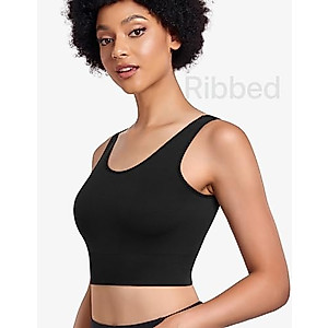 YADIFEN Longline Sports Bras for Women Comfortable Yoga Bras Compression Bra Workout Crop Tank Top