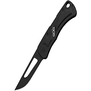 SOG Folding Knife Small Knife – Centi II EDC Pocket Knife for Men Women w/ 2.1 Inch Small Knife Blades EDC Keychain Knife Set (CE1012-CP), Black