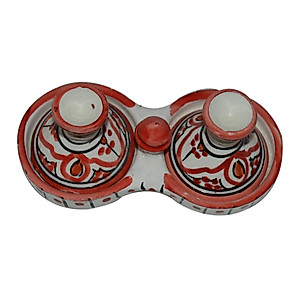 Moroccan Handmade Tagine Double Spice Holder seasoning Container