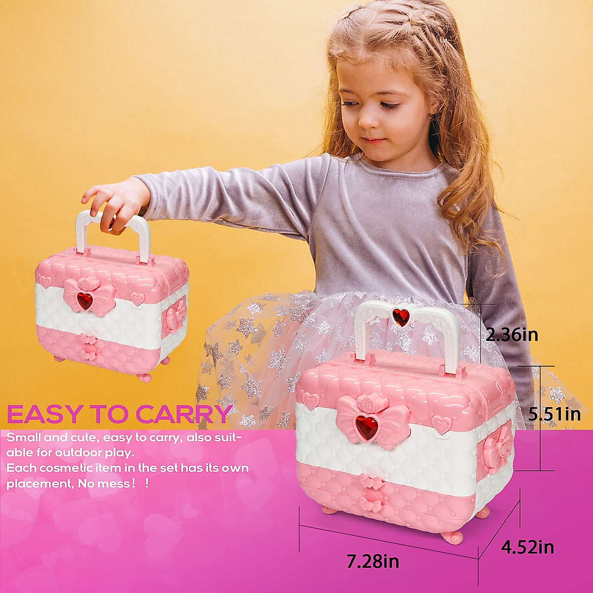 Kids Makeup Kit for Girl - Kids Makeup Kit Toys for Girls,Play Real Makeup Girls Toys, Washable Make Up for Little Girls, Non ToxicToddlers Pretend Cosmetic Kits,Age4-12 Year Old Children Gift