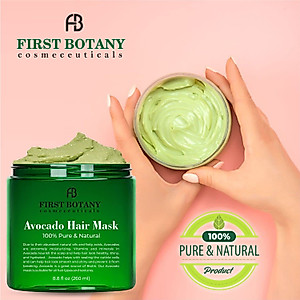 First Botany, Avocado Shea Nourishing Hair Mask - Restorative Deep Conditioning Hair Mask for Dry Damaged Hair and growth, Hair moisturizer & Conditioner, Sulfate Free hair treatment & hair care