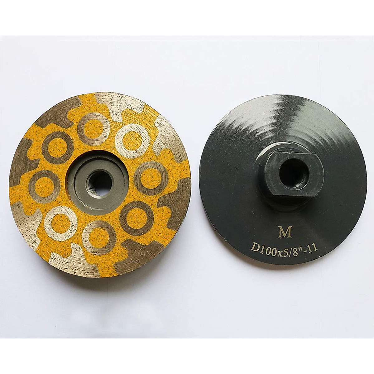 JDK 4 Inch Diamond Resin Filled Cup Wheel Grinding Wheel with Thread 5/8“-11 for Granite Stone and Tiles (Medium)