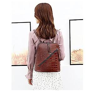 Women Fashion Handbags Wallet Tote Bag Shoulder Bag Top Handle Satchel Backpack Purse Set 6pcs (Brown)
