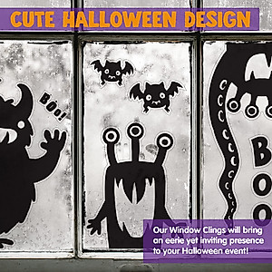 JOYIN Halloween Decorations Window Clings - Hallowmas Monster Window Covers Novelty Cute Wiggly Monster Window Decal Stickers for Halloween Party Decoration Party Supplies Decor Window Decoration
