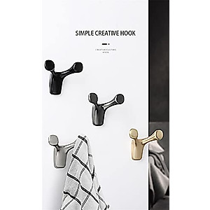 EYHLKM Wall Mounted Clothes Hook Punch-Free Bathroom Coat Hook Living Room Robe Hooks Rustproof Clothes Keys Hook Home Accessories ( Color : Golden , Size : As The Picture Shows )