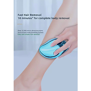 Painless Hair Removal Tool New Nano Crystal Epilator Micro Abrasive Particle Technology (Aqua)