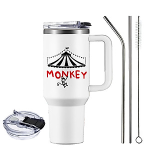 NIAXAUYT Crap Turns Out This Is My Circus Tumbler 40 oz, Funny Birthday Gifts for Mom Grandma Boss, Mother's Day Christmas Mom Gifts from Daughter Son, Those Are My Monkeys Stainless Steel Coffee Cup