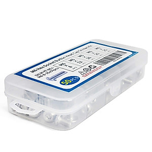 M6 x 8mm 12mm 16mm 20mm 25mm Button Head Socket Cap Screws Bolts, 304 Stainless Steel, Bright Finish, Metric Allen Hex Drive, Fully Threaded, 50PCS