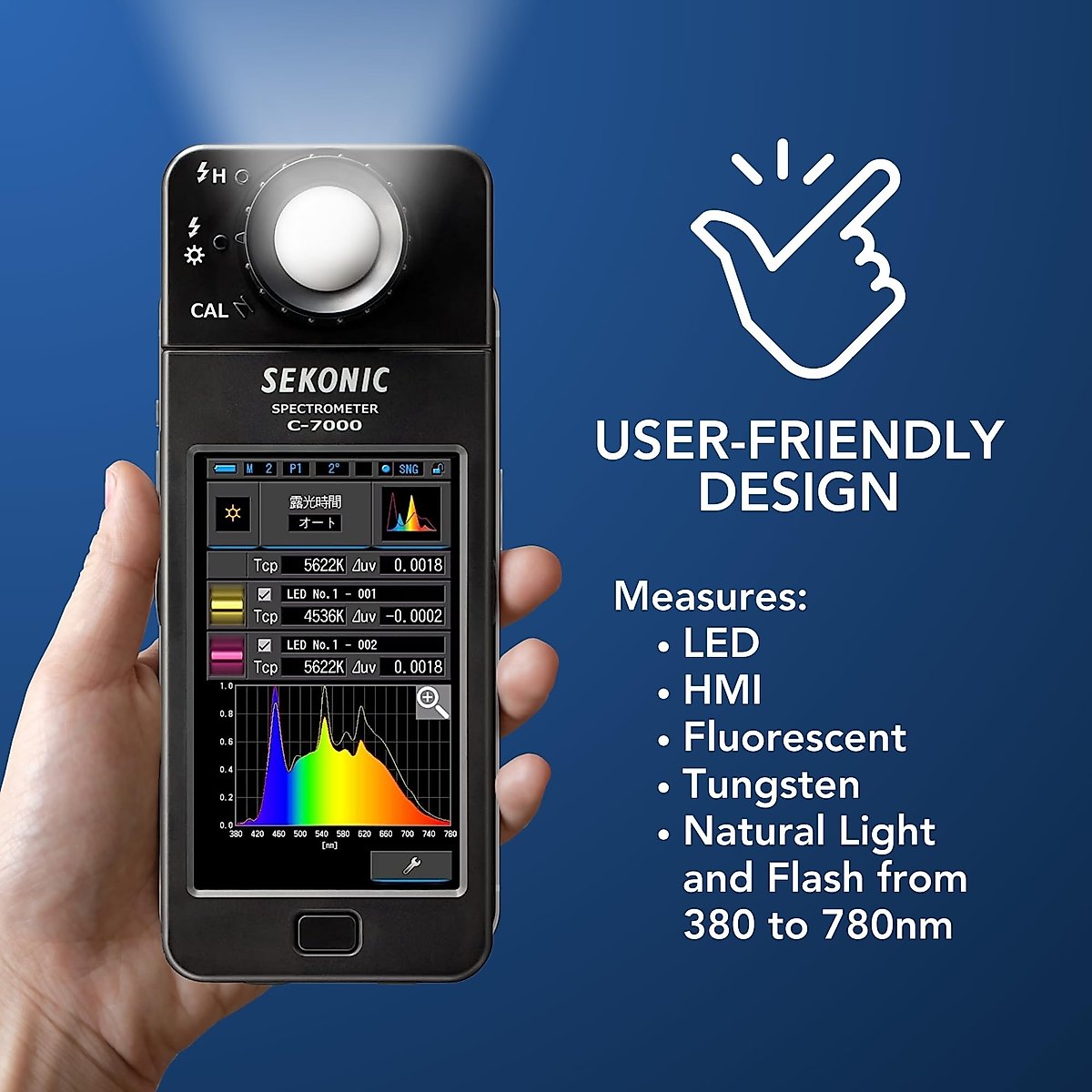 Sekonic C-7000 Spectrometer Spectrum Analyzer Bundle Kit - Portable Handheld Tool for Precision Color Control & Interpretation for Home, Designer's Firm, Engineering Lab & Industrial Use