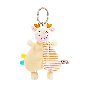 D-KINGCHY Baby Hanging Toys with Crinkle Paper, Baby Saliva Towel Toy, Infant Toys 0-12 Months, Lovey Soft Toy, Comforting Cuddle Toy for Newborn 0-1 Year Old (Deer)