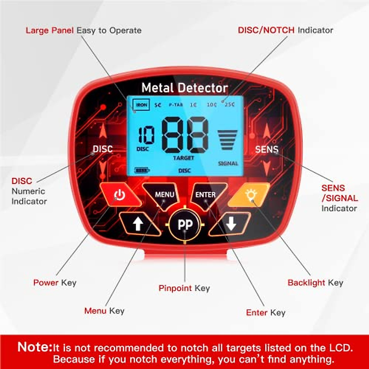 Metal Detectors for Adults Waterproof Professional Higher Accuracy Gold Detector with LCD Display, Advanced DSP Chip 10" Coil Gifts for Men Dad Father