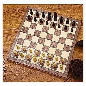 RUVOO Chess Game Chess Set Chess Board 11" Wooden Folding Chess Boards, Handcrafted Portable Travel Chess Game for Beginner Tournament Chess Board Set Board Game