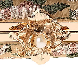 DA BODAN Womens Vintage Floral Beaded Sequin Tiny Clutch Embroidery Crossbody Evening Handbags for Wedding Party Prom (Green)