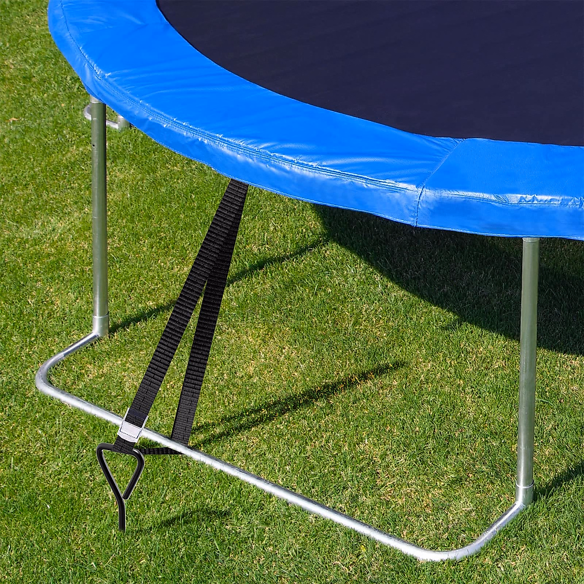 Heavy Duty Trampoline Stakes Anchors High Wind,Galvanized Steel Trampoline Anchors Kit for 15ft,14ft,12ft,10ftTrampoline,15.8inch Ground Anchors Trampoline Accessories