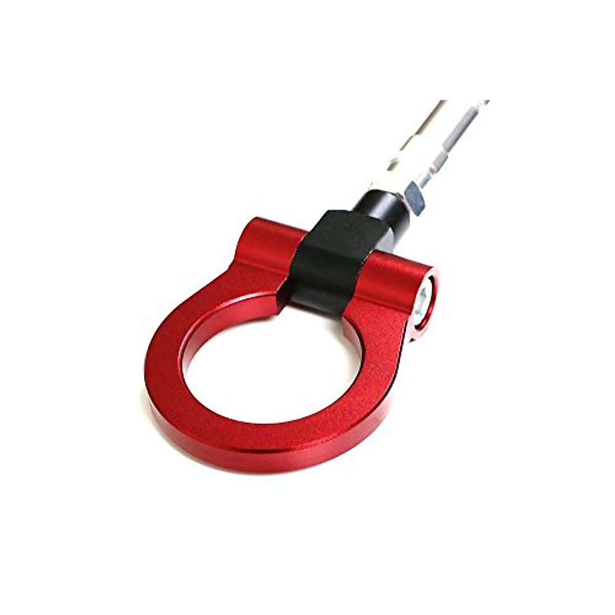 iJDMTOY Red Track Racing Style Tow Hook Ring Compatible with 2008-up Audi A4 A5 A6 A7 S4 S5 S6 S7, Made of Light Weight CNC Aluminum